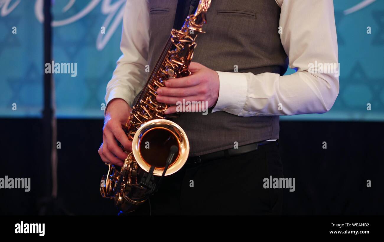 Man playing saxophone hi-res stock photography and images - Alamy