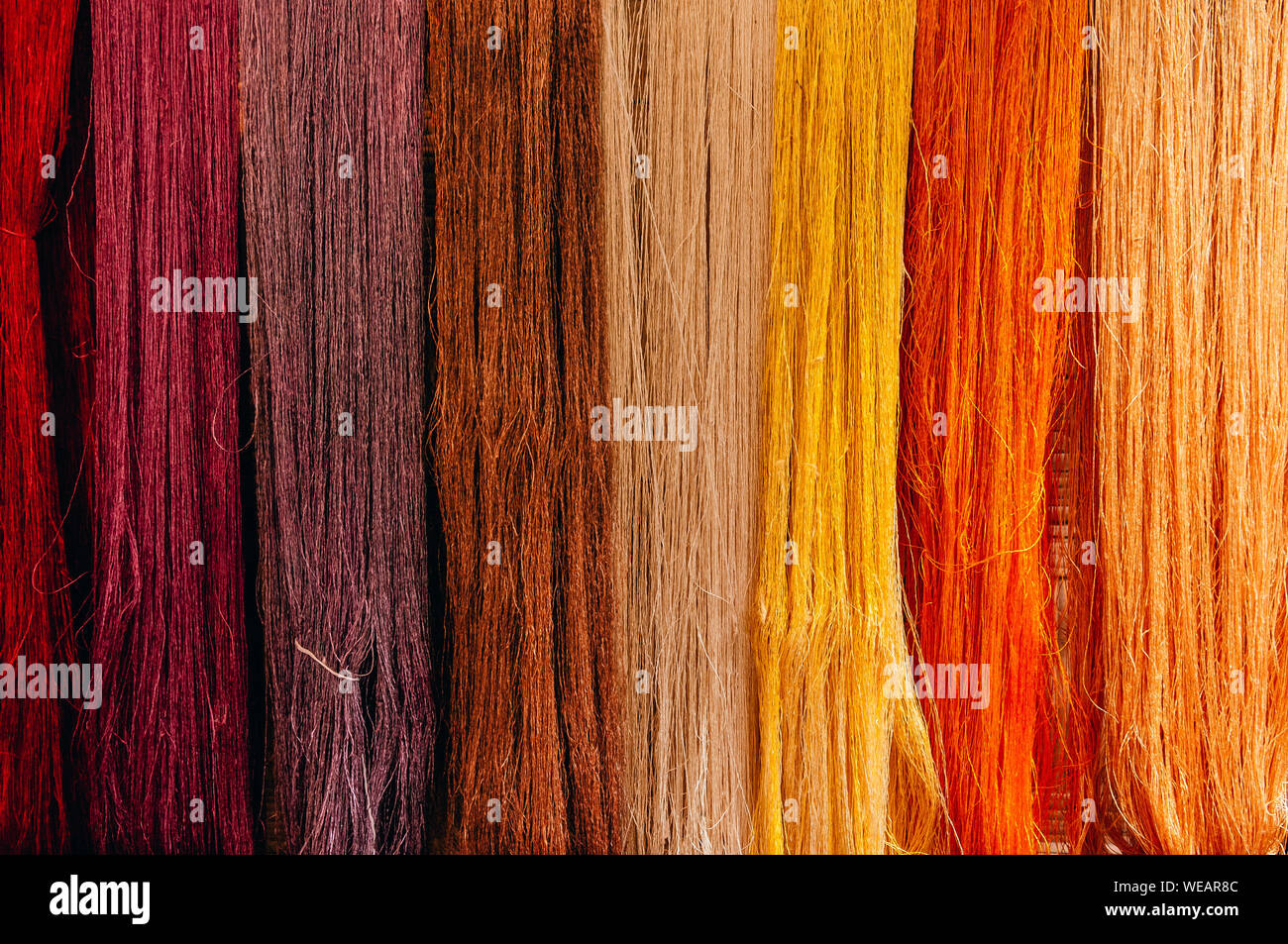 Details of natural colourful silk thread fiber with natural colour dye ...