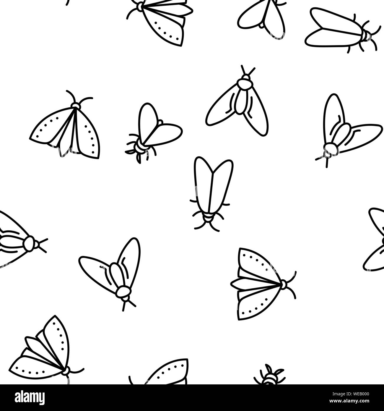 Moth, Insects Entomologist Seamless Pattern Vector Stock Vector Image ...