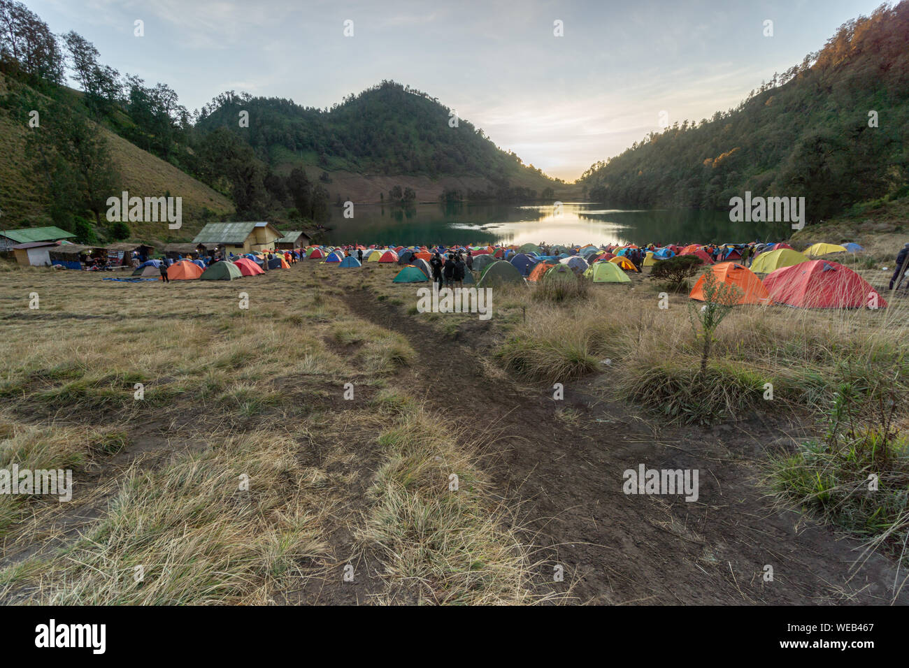 Ranu Kumbolo lake is holy lake for hindu located in bromo tengger ...