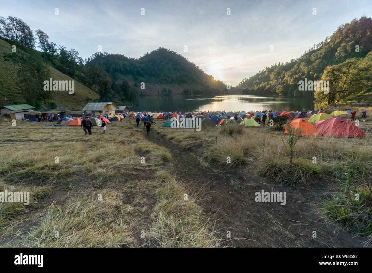 Ranu Kumbolo lake is holy lake for hindu located in bromo tengger ...