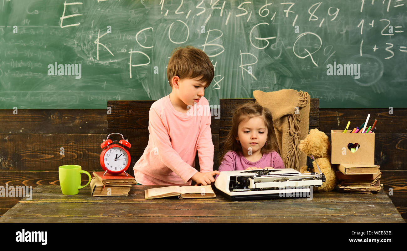 Boy helping girl math hi-res stock photography and images - Alamy