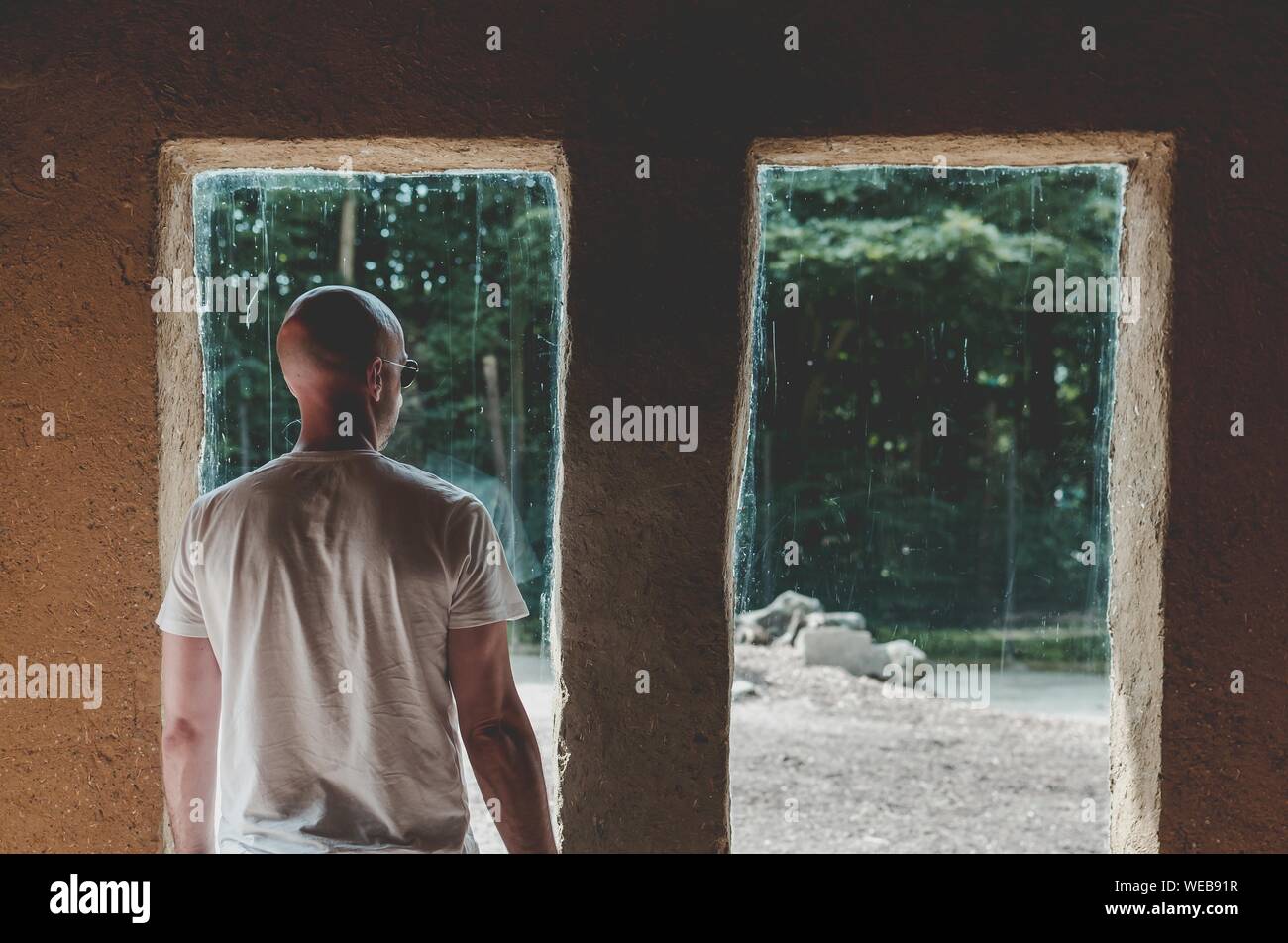 Rear view bald man hi-res stock photography and images - Alamy