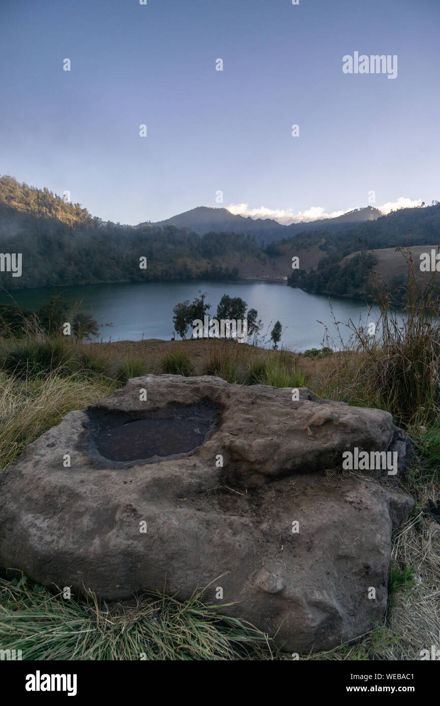 Ranu Kumbolo lake is holy lake for hindu located in bromo tengger ...