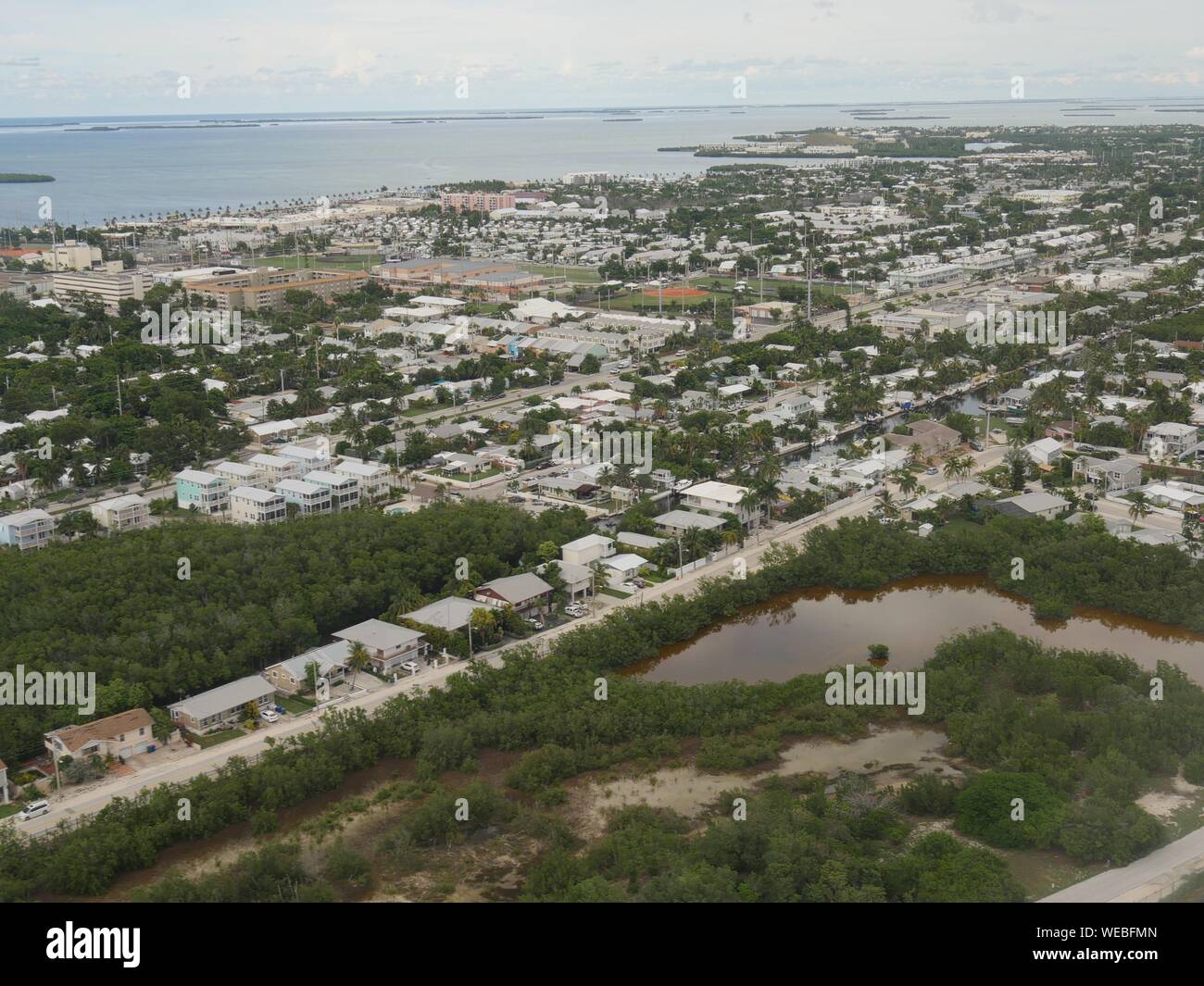 Aerial view of Key West, Florida, seen from an airplane window Stock ...