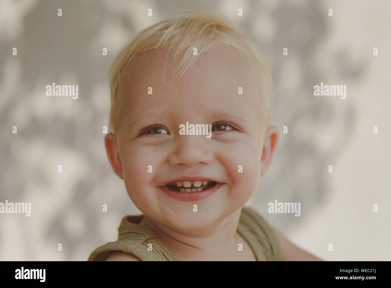 Staying healthy. Smile of little boy. Baby boy enjoy happy childhood ...