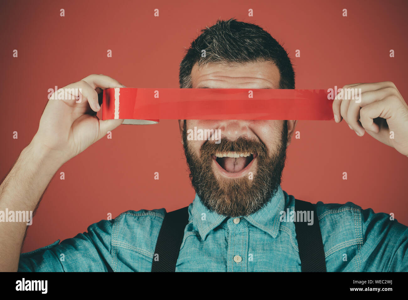 censorship. Brutal bearded male. Civil rights. Concept freedom of ...