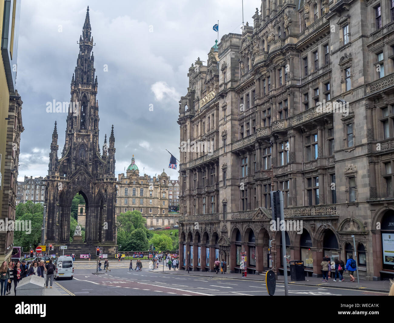 The Walter Scott Monument on July 30, 2017 in Edinburgh Scotland. The ...