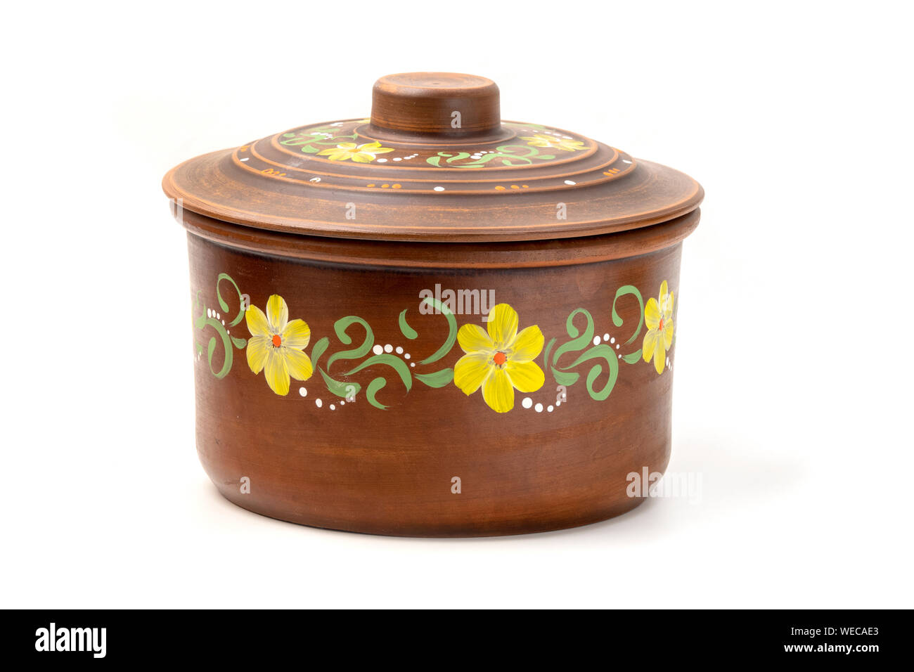 Traditional ukrainian pot on a white background Stock Photo - Alamy