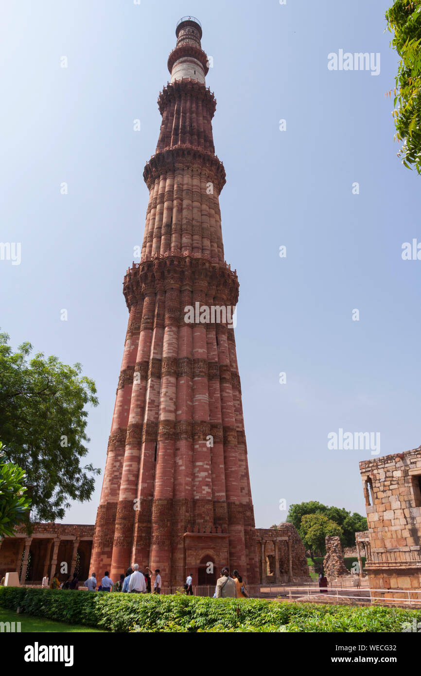 New Delhi,India,9,2007;Qutab Minar tallest brick minaret in the world ...
