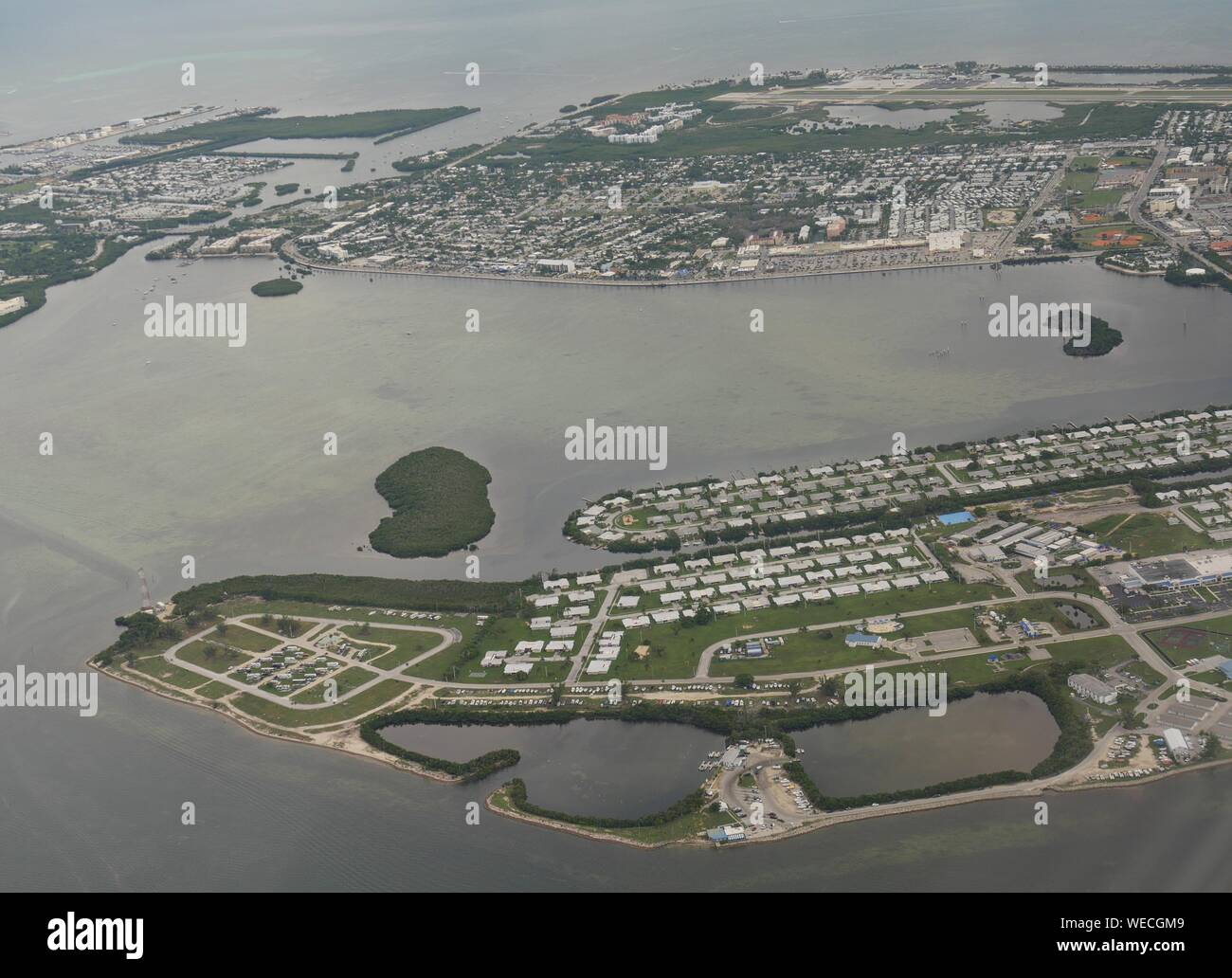 Key West, aerial view. Key West is an island in the straits of Florida ...