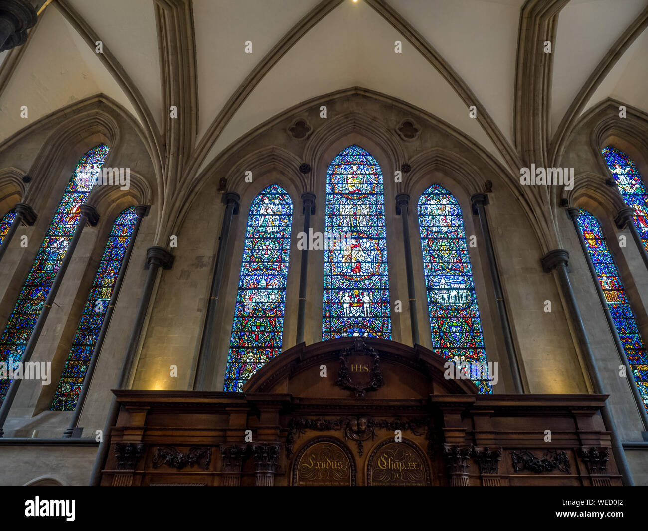 the impressive Temple Church in the City of London on August 3, 2017 ...
