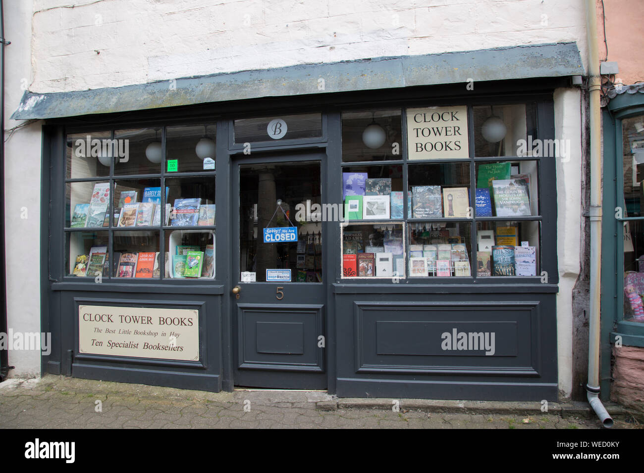 Clock Tower Books, Hay-on-Wye, Wales Stock Photo - Alamy
