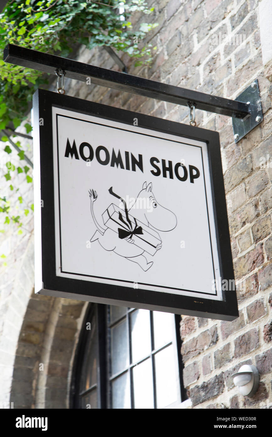 Moomin Shop Sign, Camden Town Market, London, England, UK Stock Photo ...