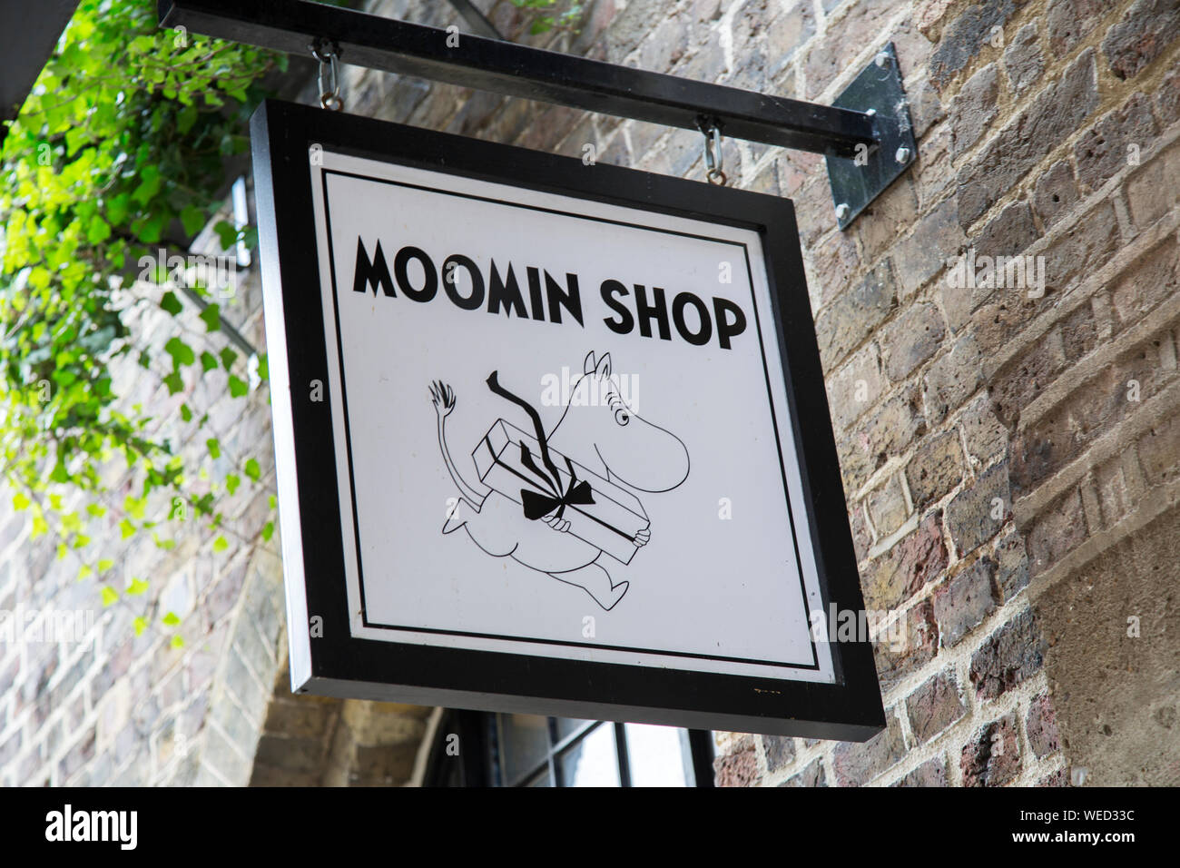 Moomin Shop Sign, Camden Town Market, London, England, UK Stock Photo ...