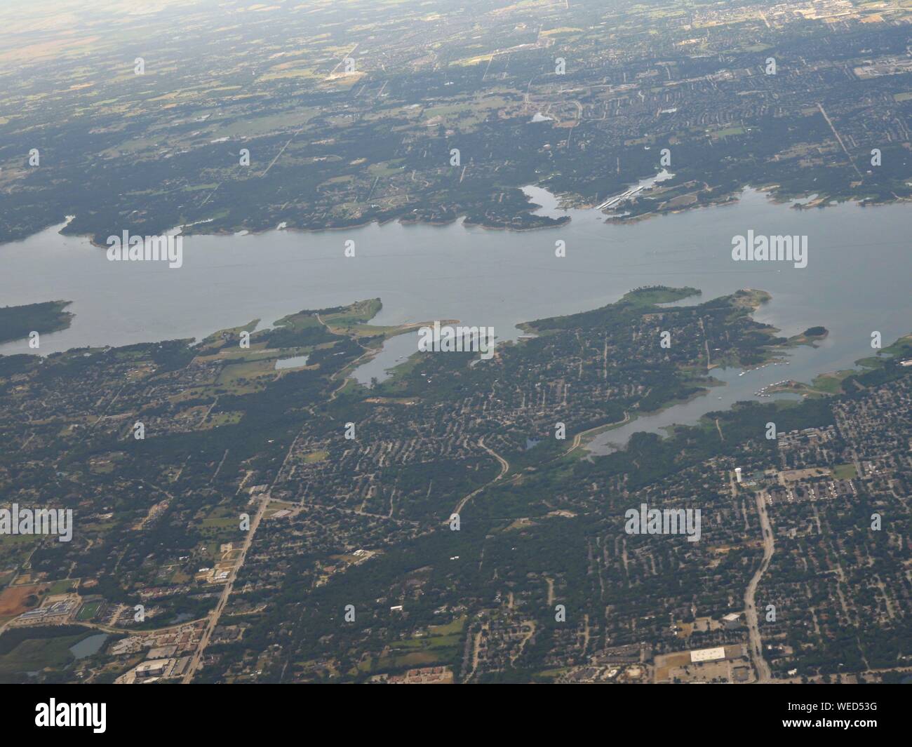 Aerial view of Dallas, seen from an airplane window Stock Photo - Alamy