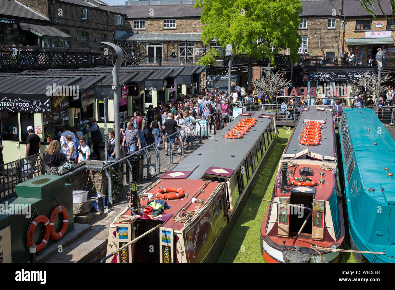Canal Barge Boats; Camden Lock; London; England; UK Stock Photo - Alamy