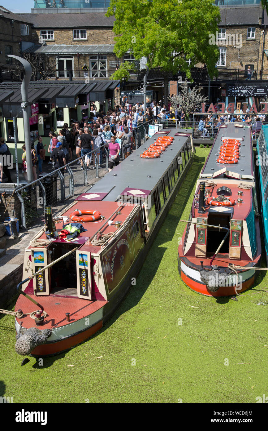 Canal Barge Boat; Camden Lock; London; England; UK Stock Photo - Alamy