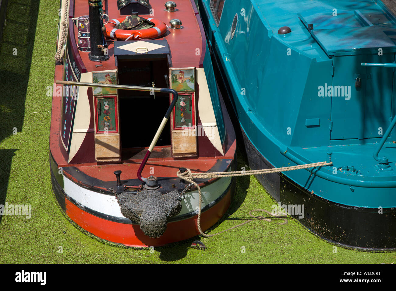 Canal Barge Boats; Camden Lock; London; England; UK Stock Photo - Alamy