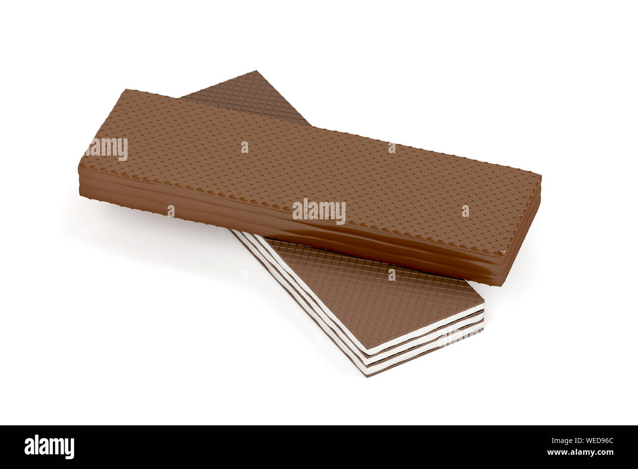 Two types of chocolate wafers on white background Stock Photo - Alamy