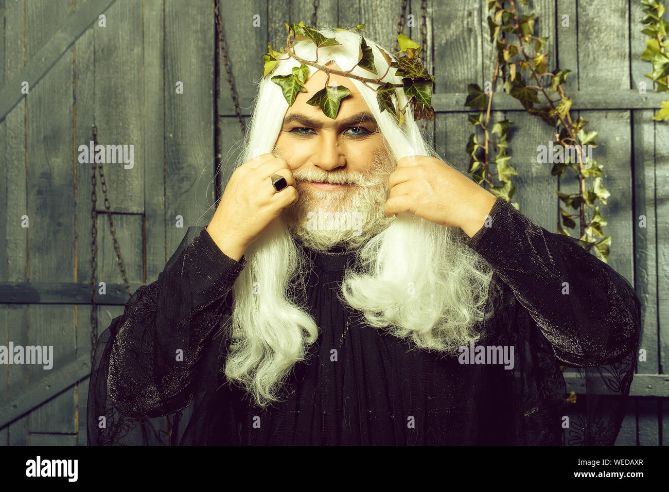 Zeus man with vine Stock Photo - Alamy