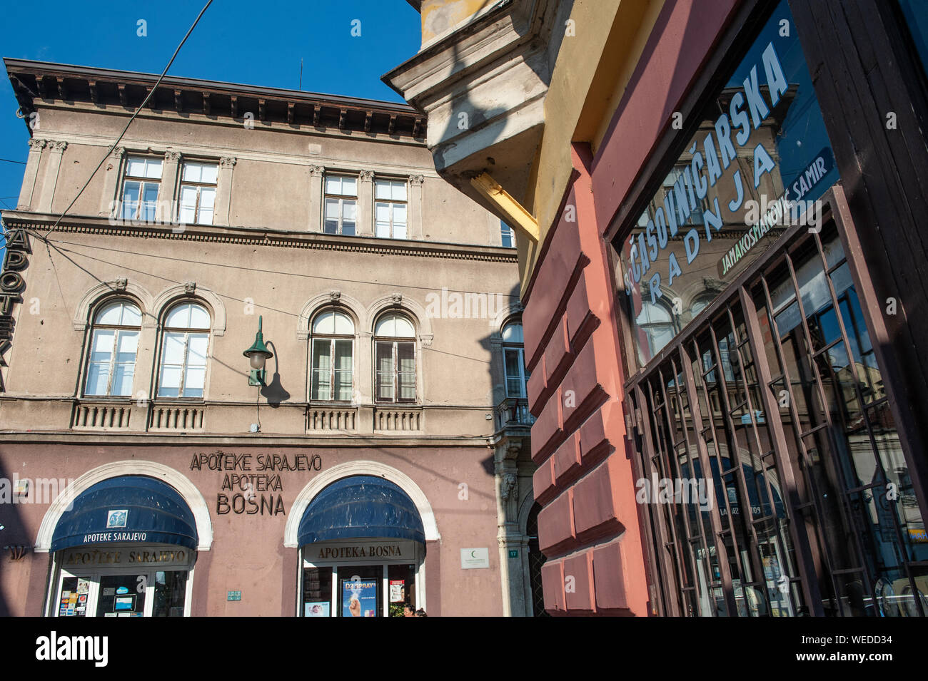 The elegant architecture of the Bosnian capital, Sarajevo, Bosnia and ...