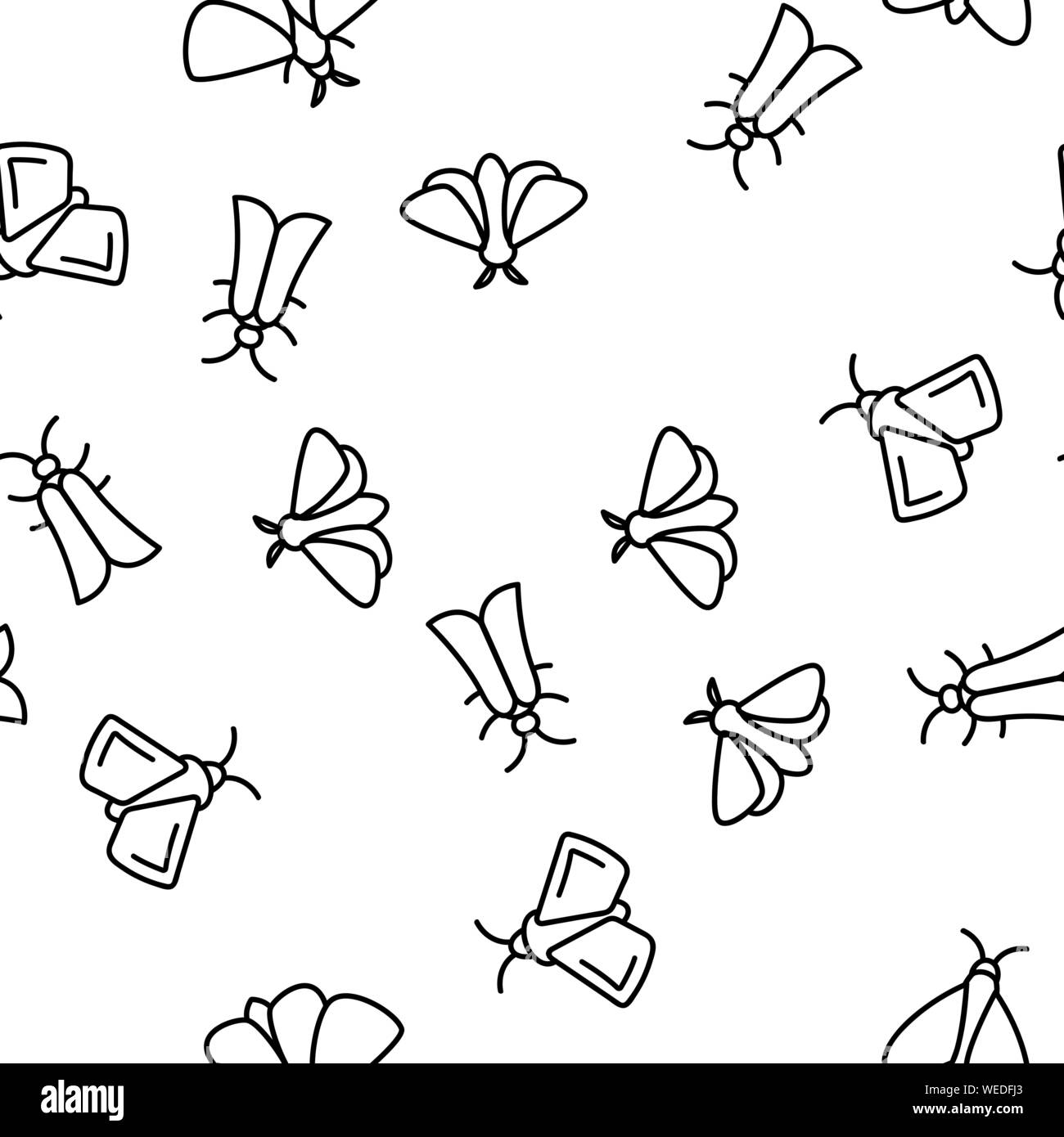 Moth, Insects Entomologist Seamless Pattern Vector Stock Vector Image ...