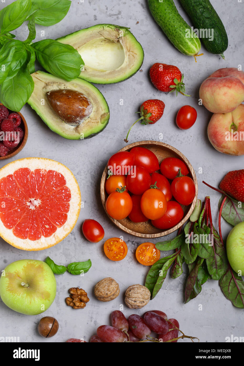 fruits and vegetables for healthy eating and dieting Stock Photo - Alamy