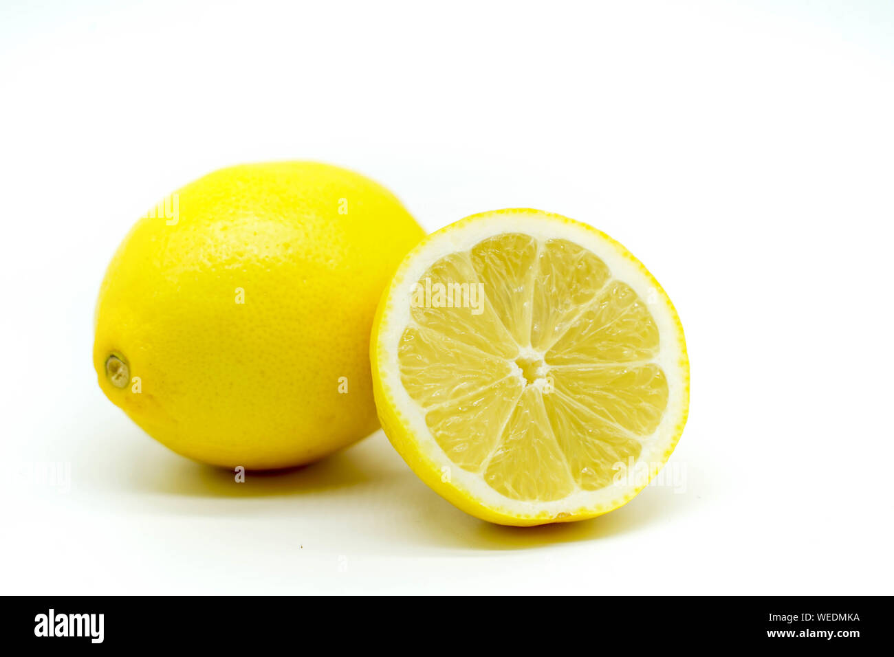 Fresh healthy slice yellow lemon lime isolated on white background ...