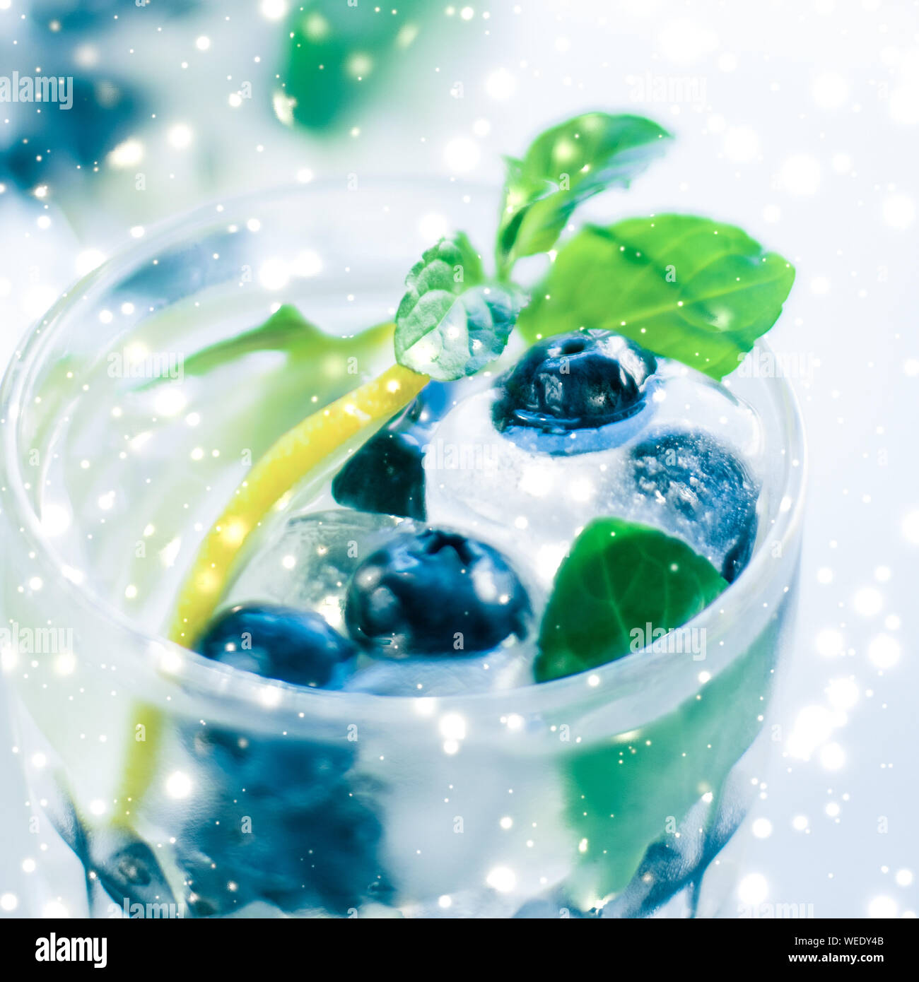 Cold icy drink, luxury bar and New Years Eve party celebration concept ...