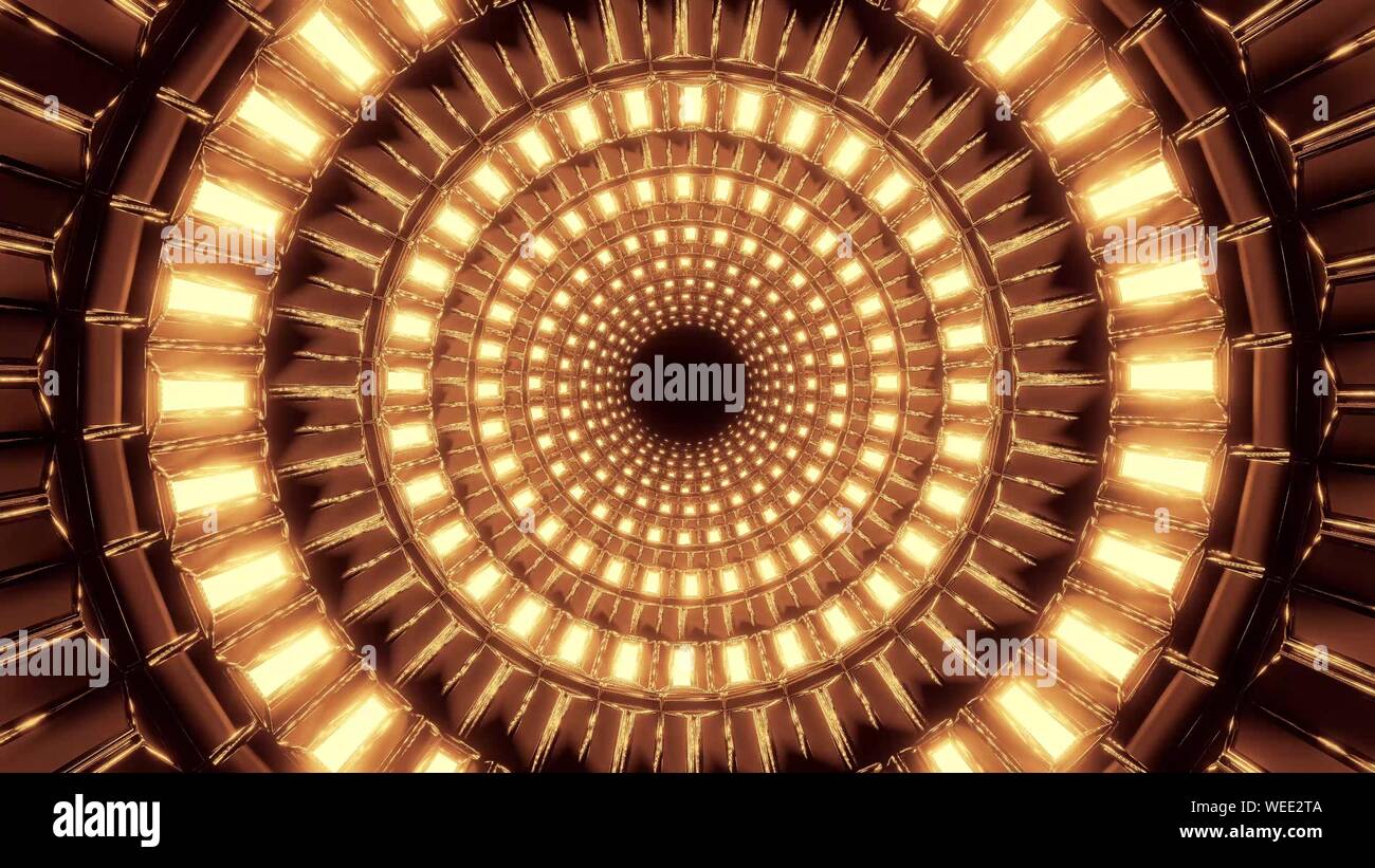 abstract round glowing golden shapes design 3d illustration wallpaper ...