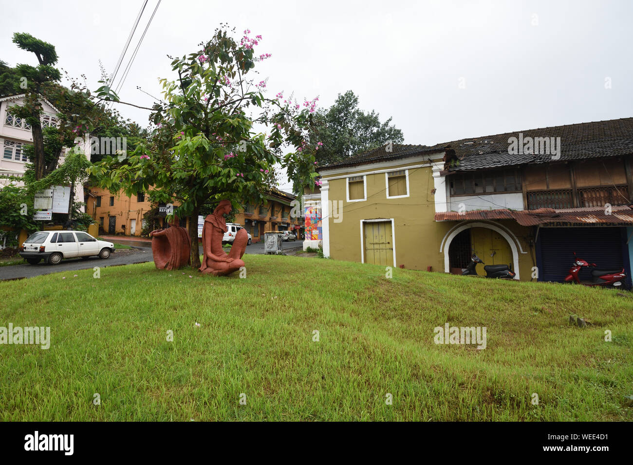Tringular Park Sculpture near the Adil Shah Palace. Avenida Dom Joao de ...