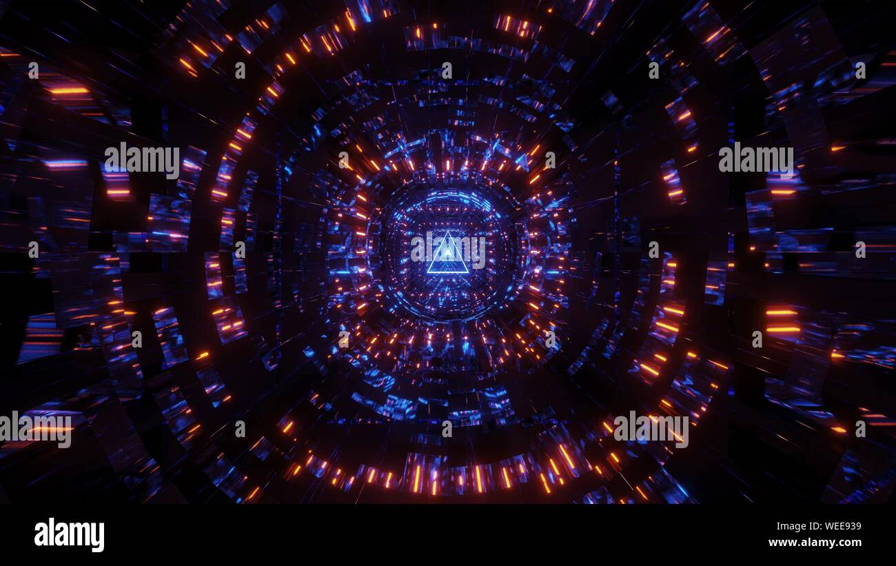 abstract reflection background with bue triangle wireframe design 3d ...