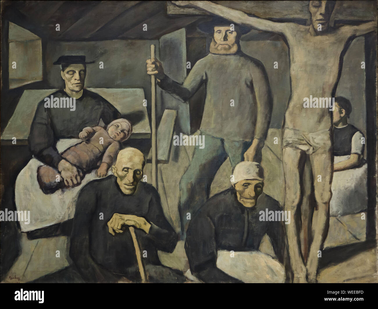 Painting 'Generations' ('The Family') by Austrian modernist painter ...