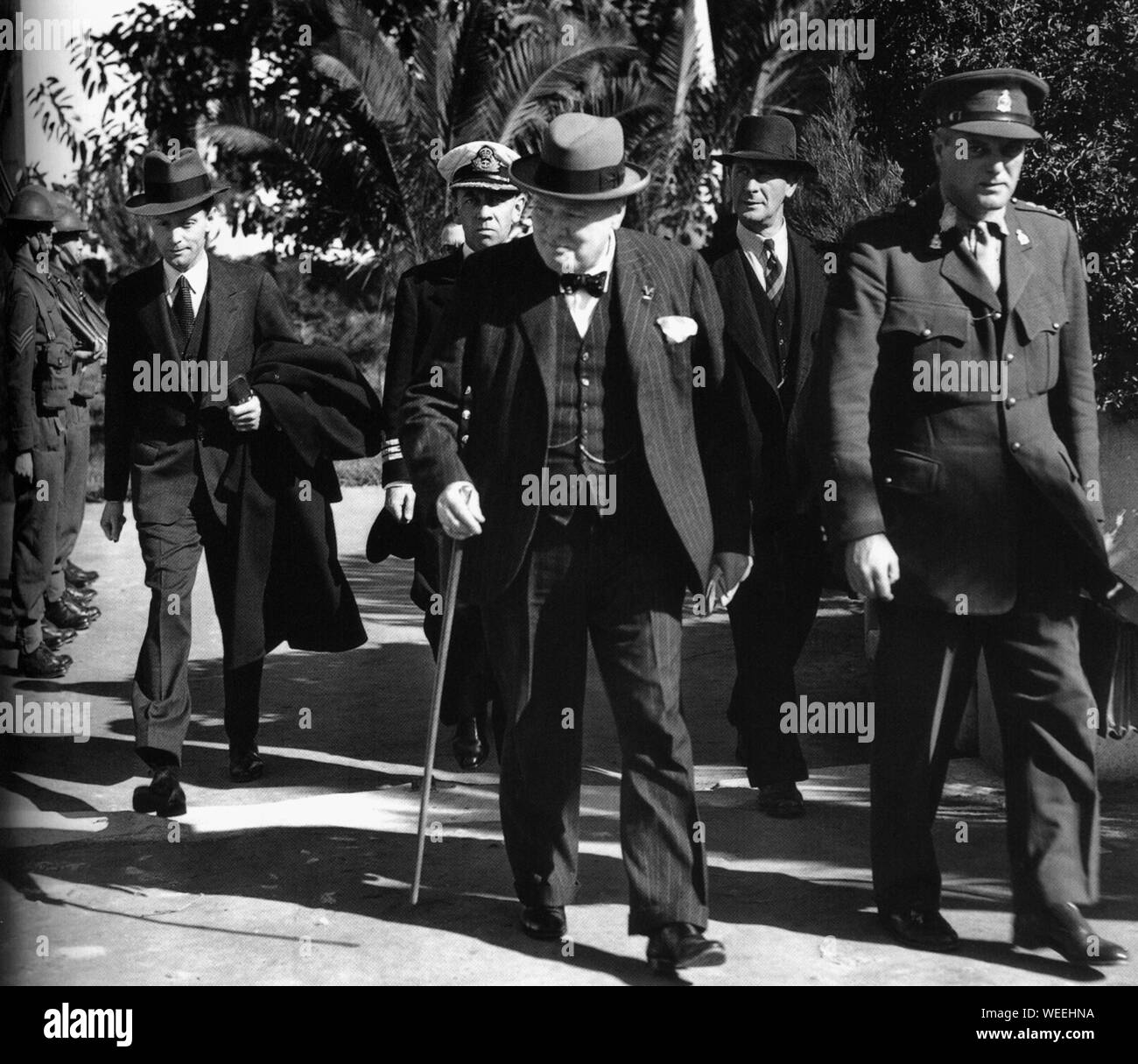 Winston Churchill at the Casablanca Conference in Morocco with his son ...