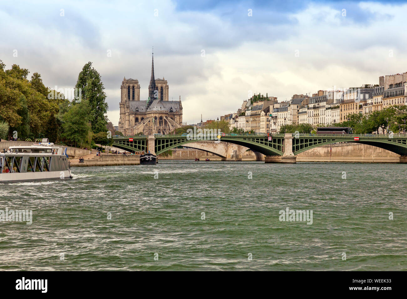 Notre Dame Cathedral in Paris, France, Europe, Eiffel Tower, River ...