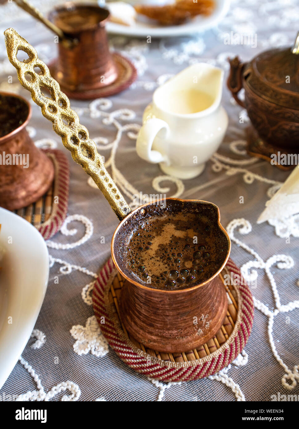 Crimean Tatars traditional coffee and sweets Stock Photo - Alamy