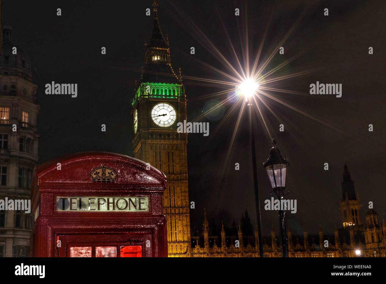 View of big ben tower street light hi-res stock photography and images ...