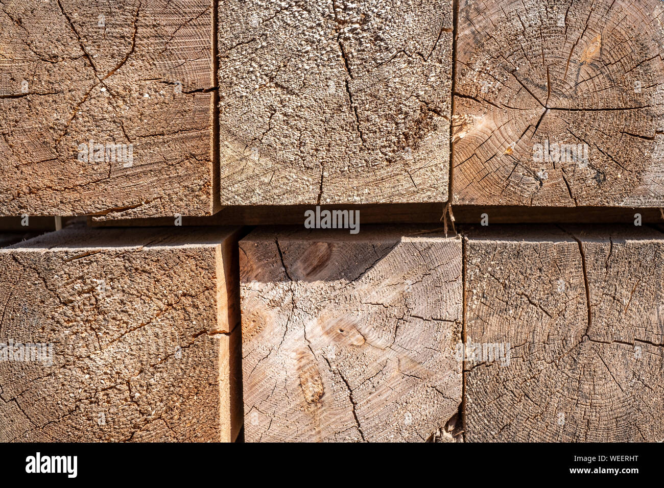the ends of the wooden bars. wood cut texture closeup Stock Photo - Alamy
