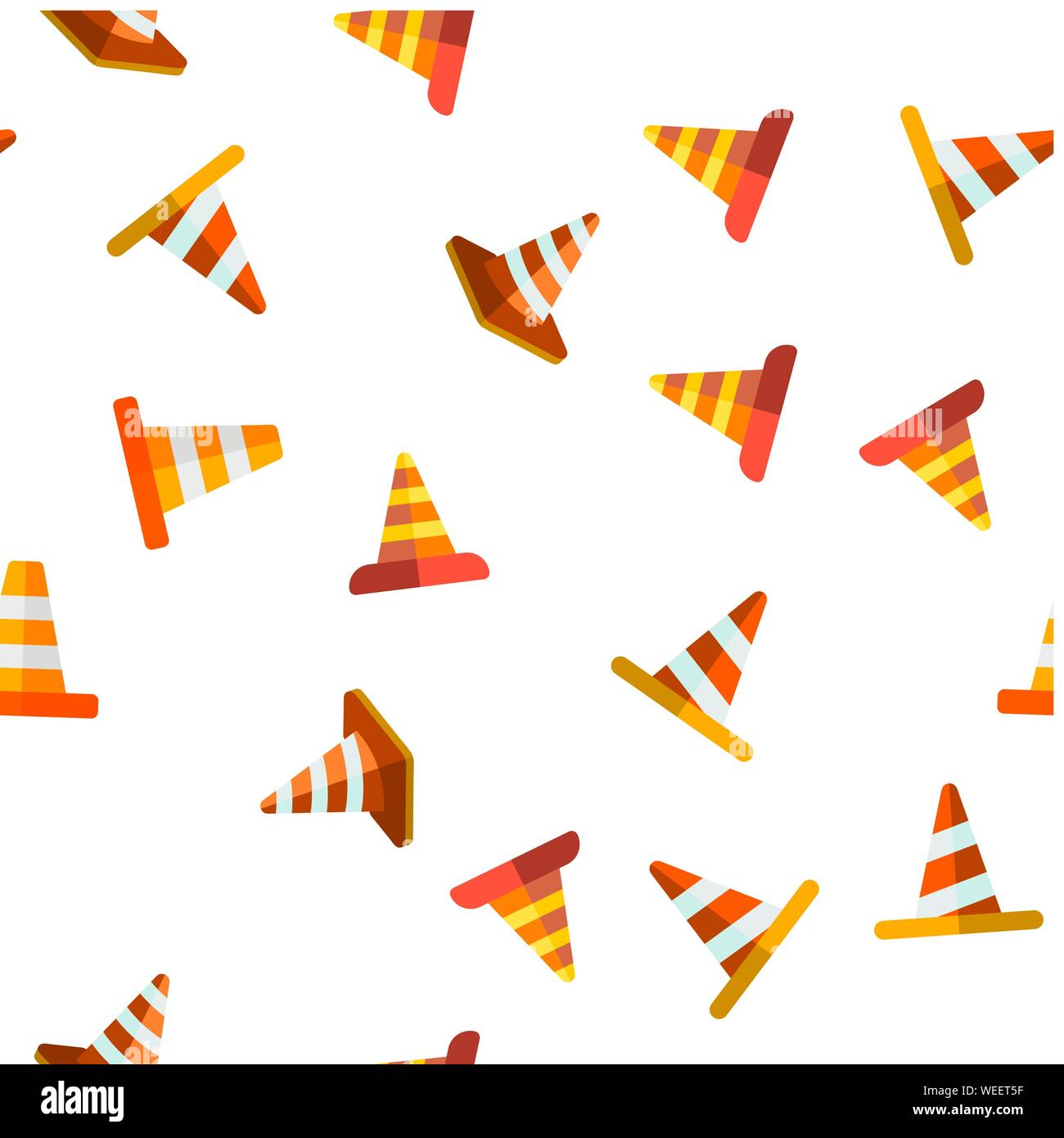 Traffic Orange Cones Vector Seamless Pattern Stock Vector Image & Art ...