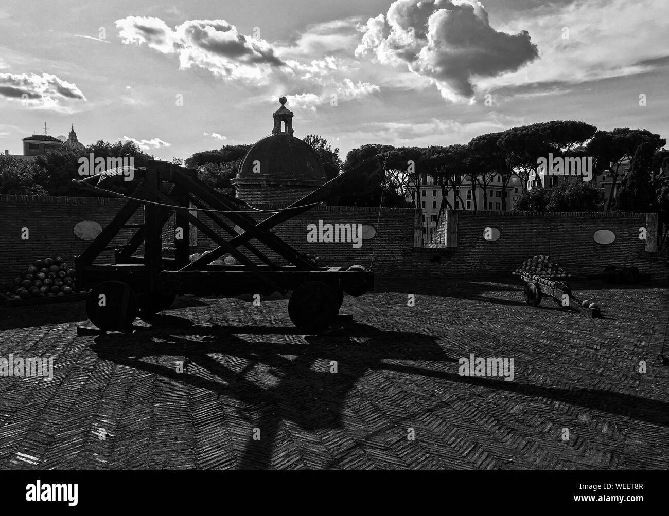 Black and White - Rome, Italy - catapult Stock Photo - Alamy