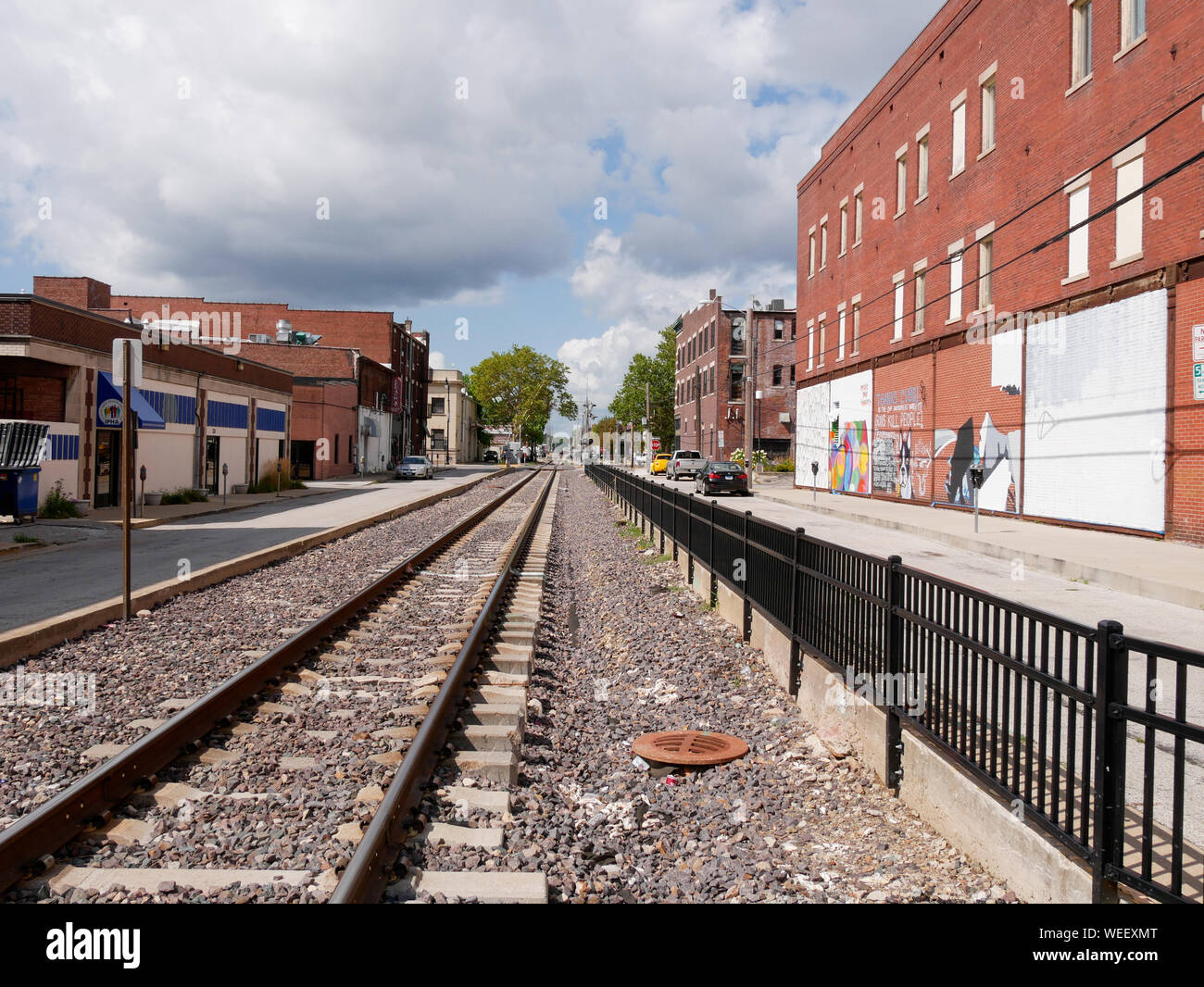 Railroad line through Springfield, Illinois Stock Photo - Alamy