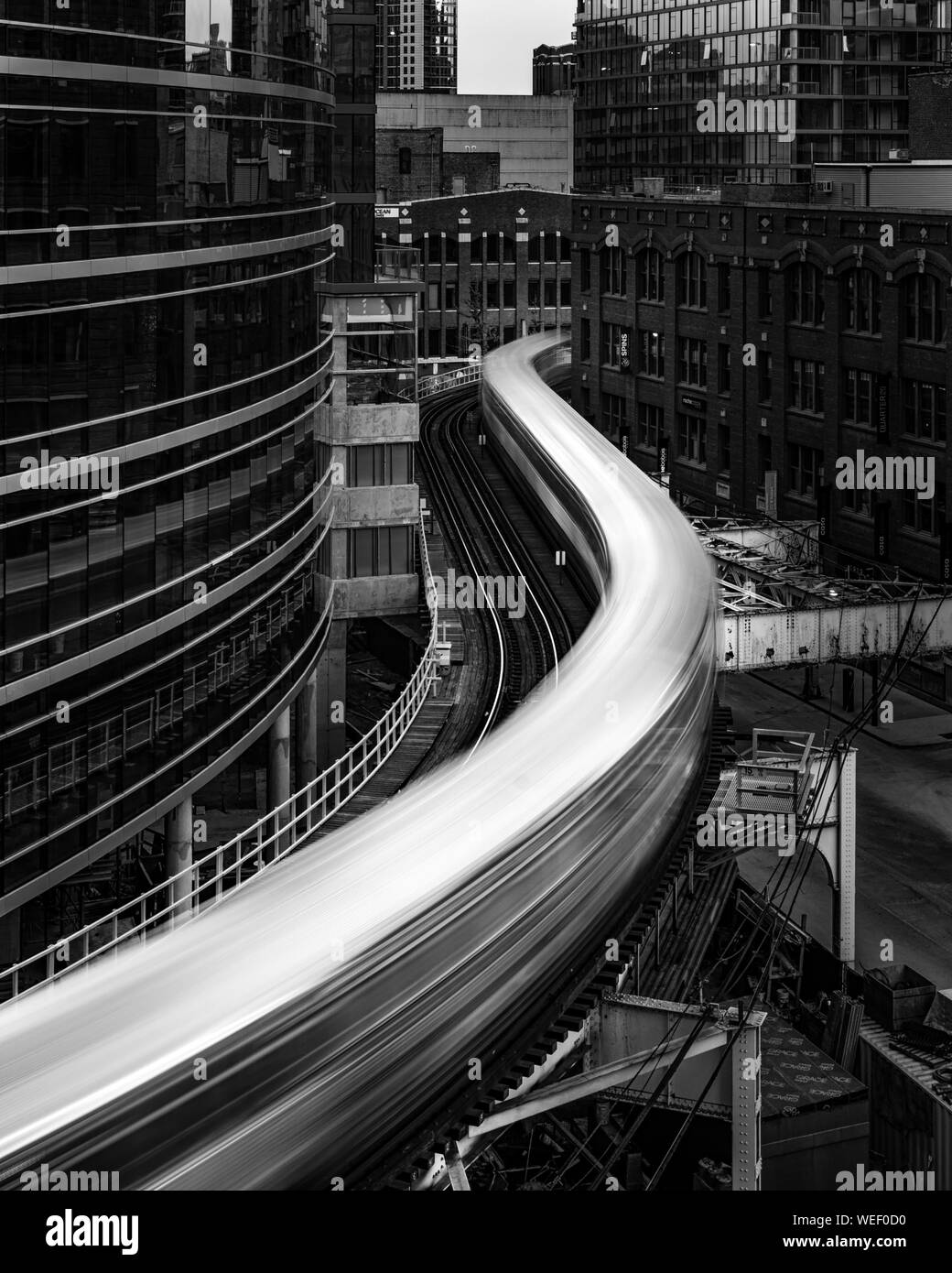 Chicago Train Blurred Motion High Resolution Stock Photography and ...
