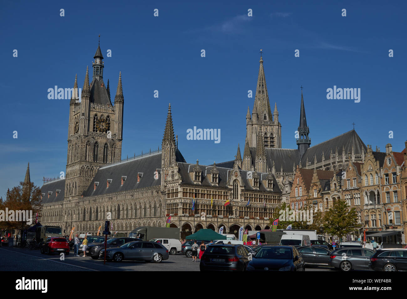 The Cloth Hall, rebuilt after World War One, Ypres. Belgium Stock Photo ...