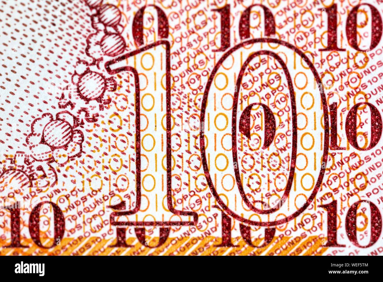 Close up of the new british polymer £10 banknote Stock Photo - Alamy