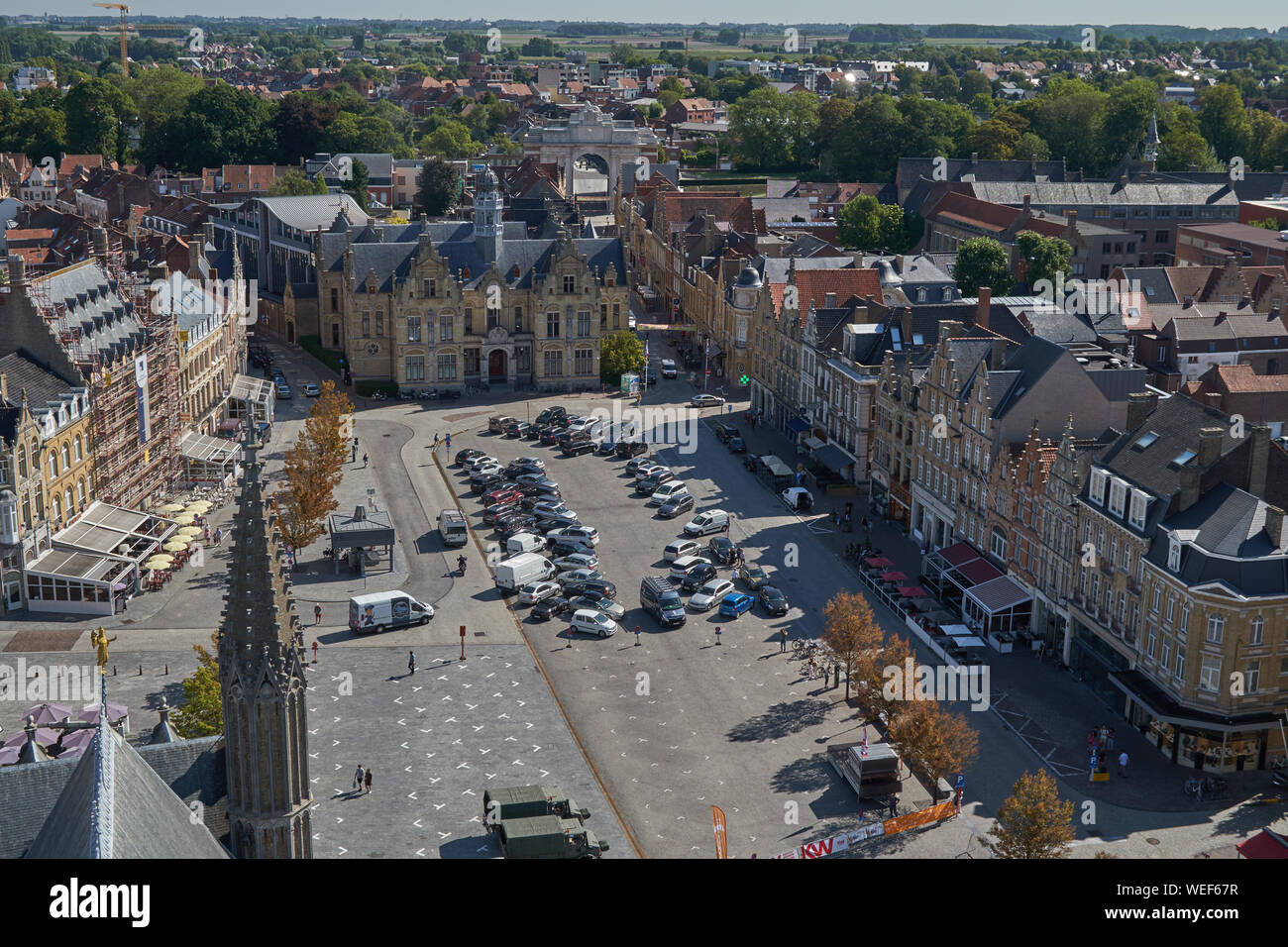 View over Ypres from the Cloth Hall. Ypres, Belgium Stock Photo - Alamy