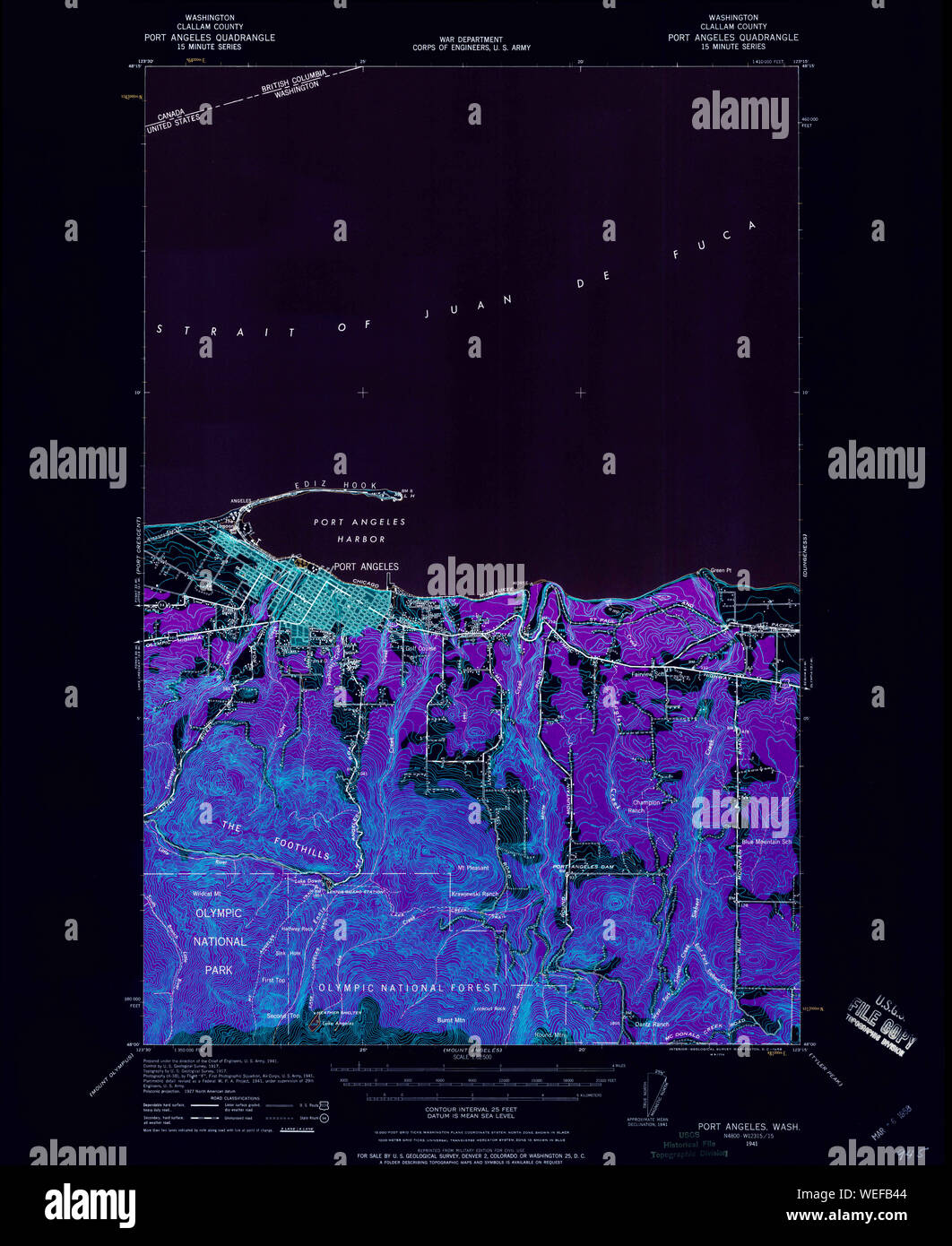 Map of port angeles hi-res stock photography and images - Alamy