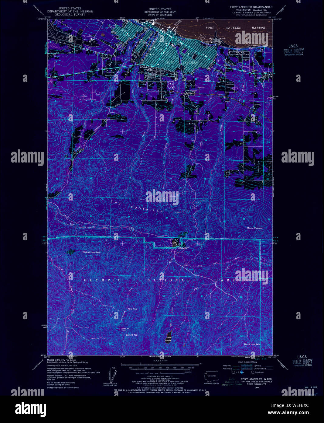 Map of port angeles hi-res stock photography and images - Alamy