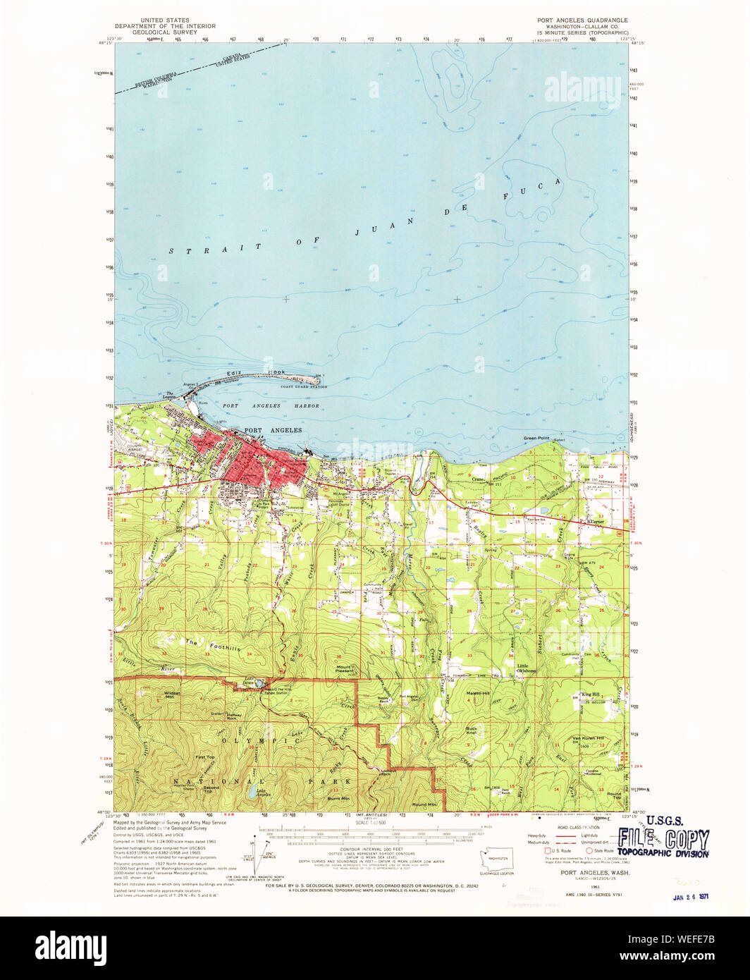 Port angeles map hi-res stock photography and images - Alamy