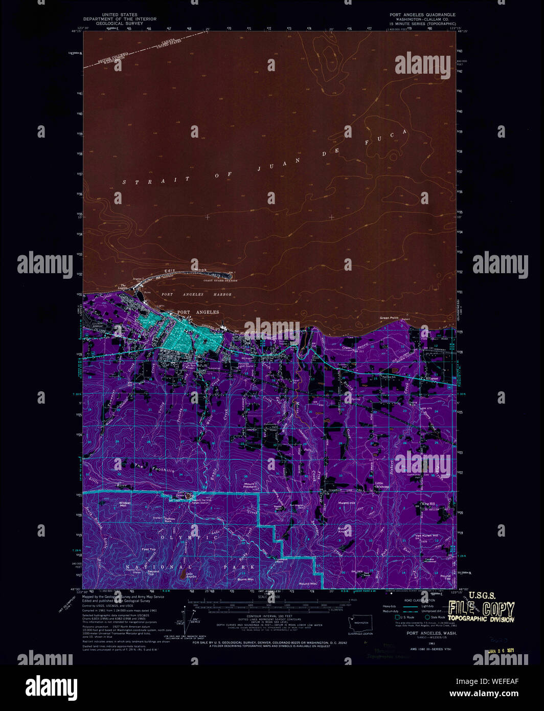 Map of port angeles hi-res stock photography and images - Alamy